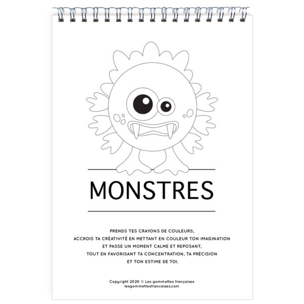 Cahier de coloriage Monstres | Les gommettes françaises
