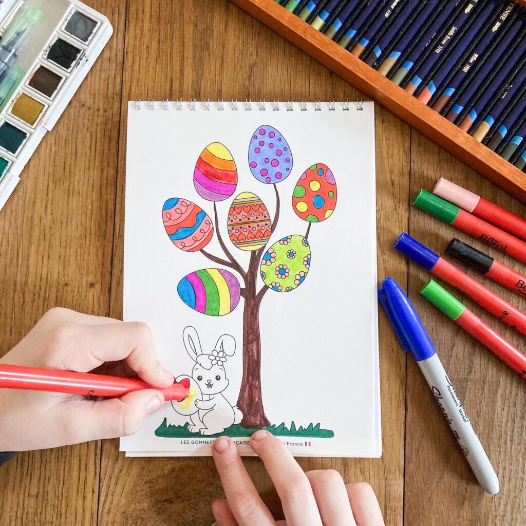 Le cahier de coloriage de Pâques | Les gommettes françaises