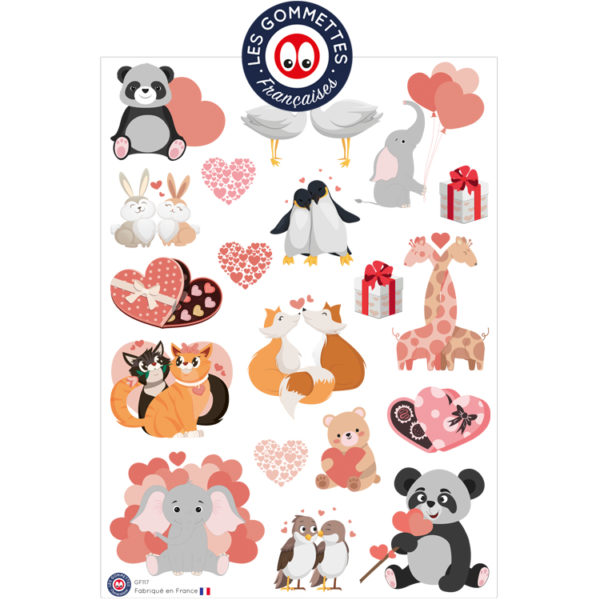 20 gommettes Saint Valentin | Les gommettes françaises