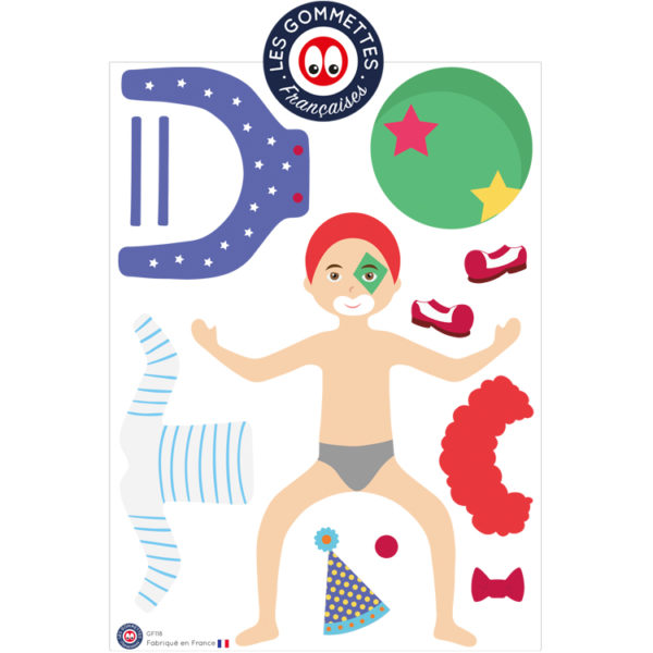 Clown à habiller | Les gommettes françaises