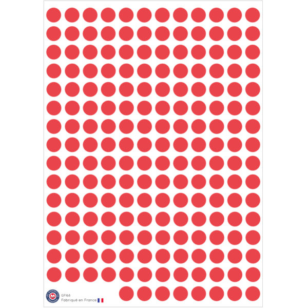 188 gommettes rondes Rouge Ø 1cm | Les gommettes françaises