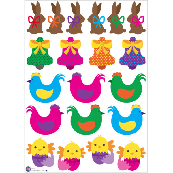 20 maxi stickers décoratifs de Pâques | Les gommettes françaises
