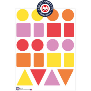 20 maxi gommettes géométriques couleurs chaudes | Les gommettes françaises