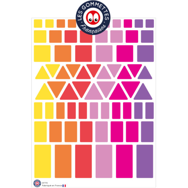 70 gommettes géométriques multicolores couleurs chaudes | Les gommettes ...