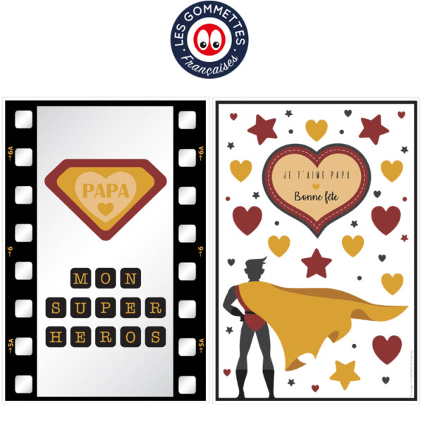 Kit carte de Fête des pères Super Héros en gommettes | Les gommettes ...