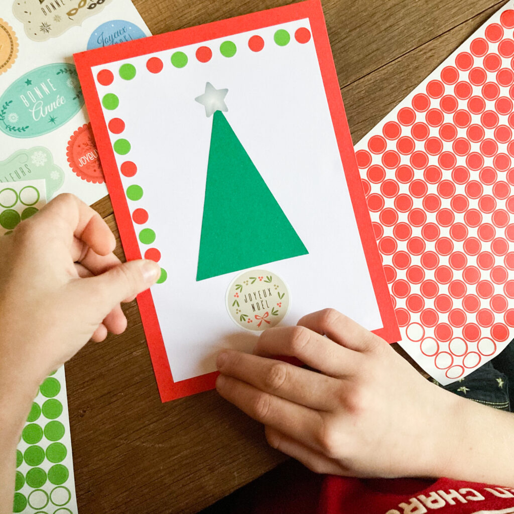 Carte sapin de Noël | Les gommettes françaises