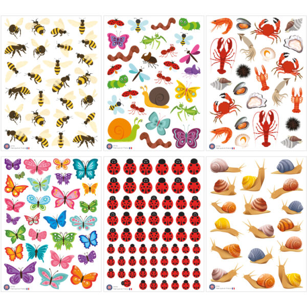 188 gommettes Insectes et Mollusques | Les gommettes françaises
