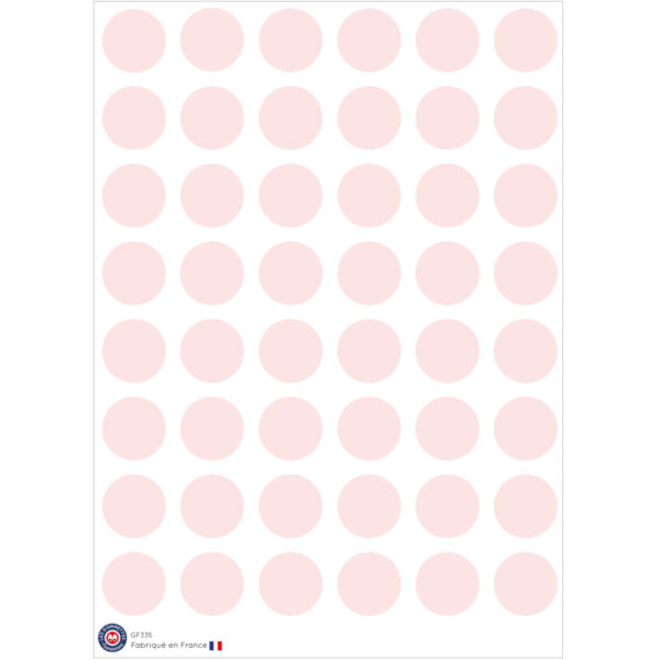 48 Gommettes rondes rose longose | Les gommettes françaises