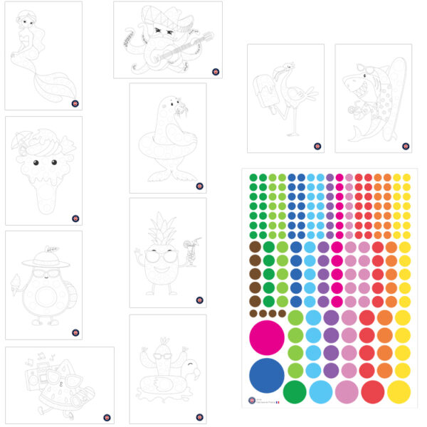 207 gommettes géométriques + 4 dessins à gommettes Pâques à décorer et ...
