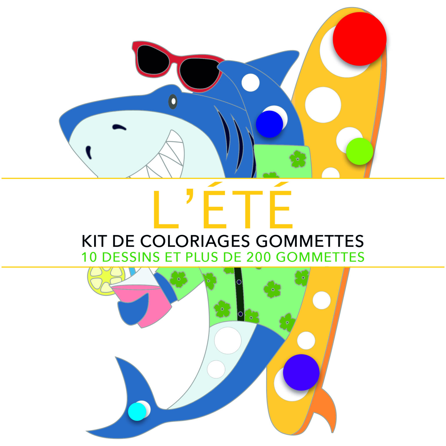207 gommettes géométriques + 4 dessins à gommettes Pâques à décorer et ...