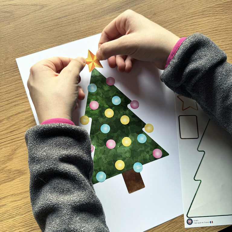 Sapin de Noël en gommettes à assembler | Les gommettes françaises