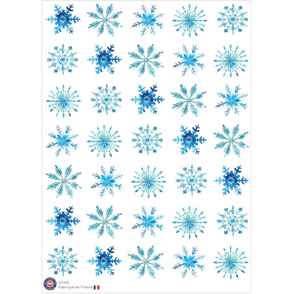 35 stickers flocons de neige aquarellés | Les gommettes françaises
